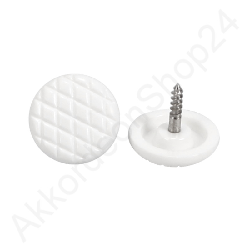 treble button for accordion 15 mm fluted white